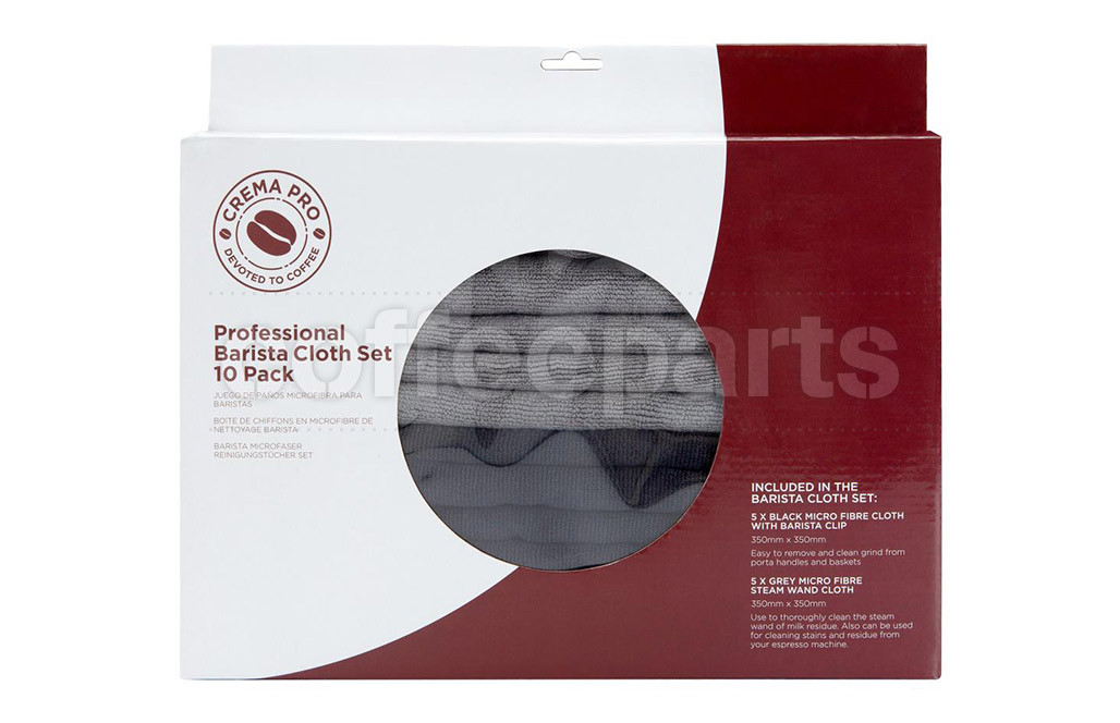 Crema Pro Professional Barista Cloth Set: 10 Pack | Coffee Parts
