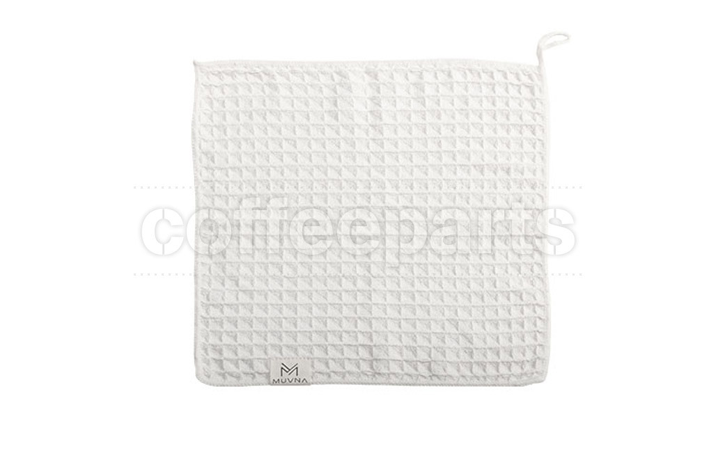 Muvna Small Waffle Barista Towel: 30x30 White | Coffee Parts