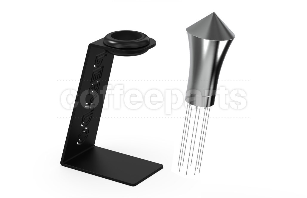 Pesado (WDT Tool) Clump Crusher with Stand: Metallic Silver | Coffee Parts