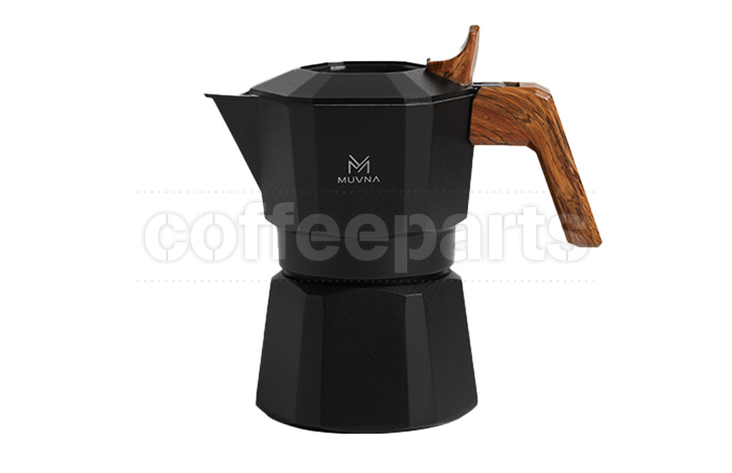 Muvna Double Valve Moka Pot 2-Cups Serving: Black | Coffee Parts