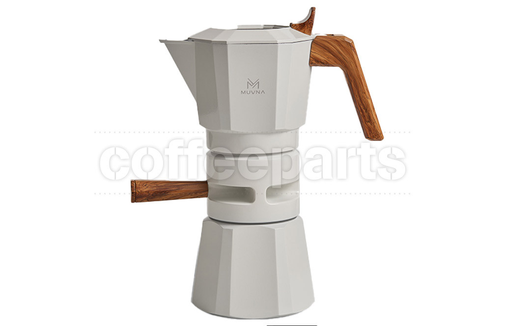 Muvna Temp Controlled Double Valve Moka Pot 2-Cups: Black | Coffee Parts