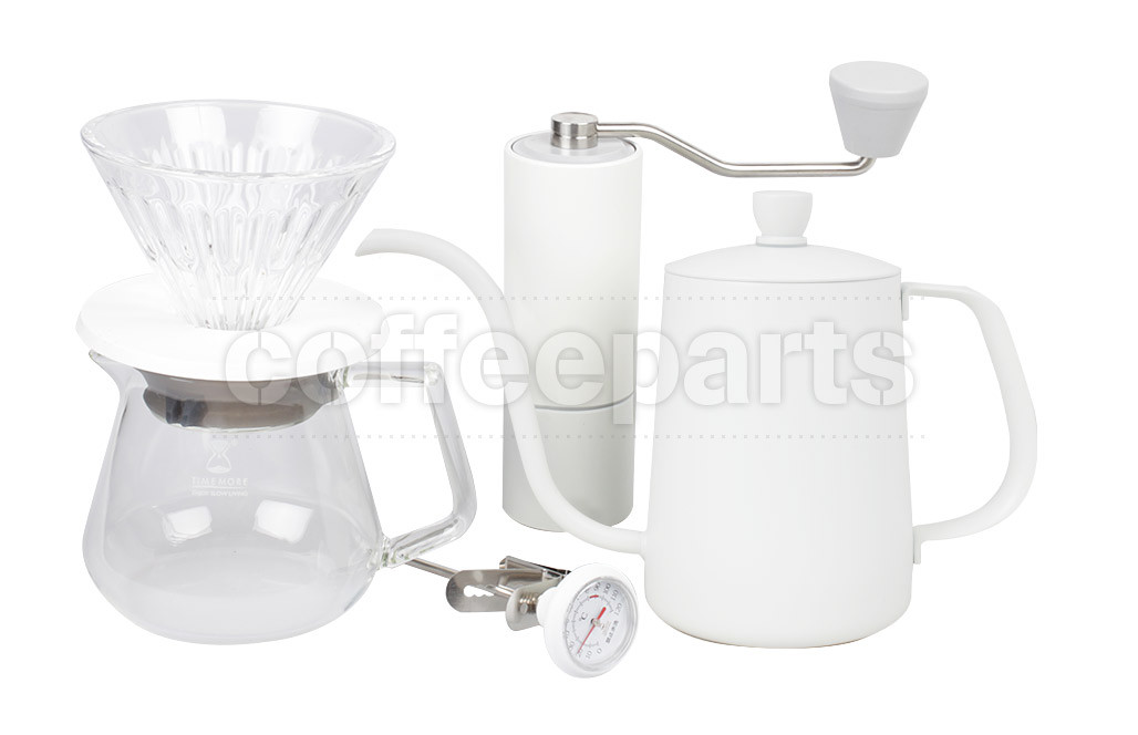 Timemore Chestnut C2 Pour Over Set: White | Coffee Parts