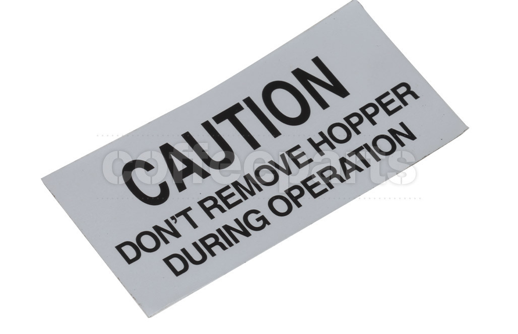"Caution" Hopper Label - LM Original | Coffee Parts