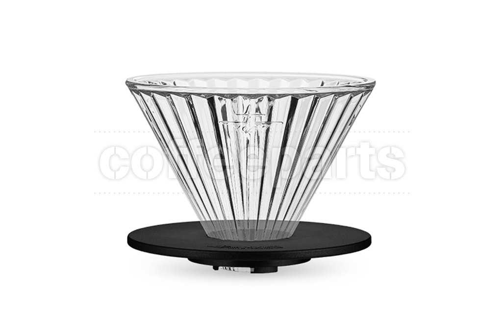 MHW-3Bomber Elf Glass Dripper Transparent Black Base | Coffee Parts