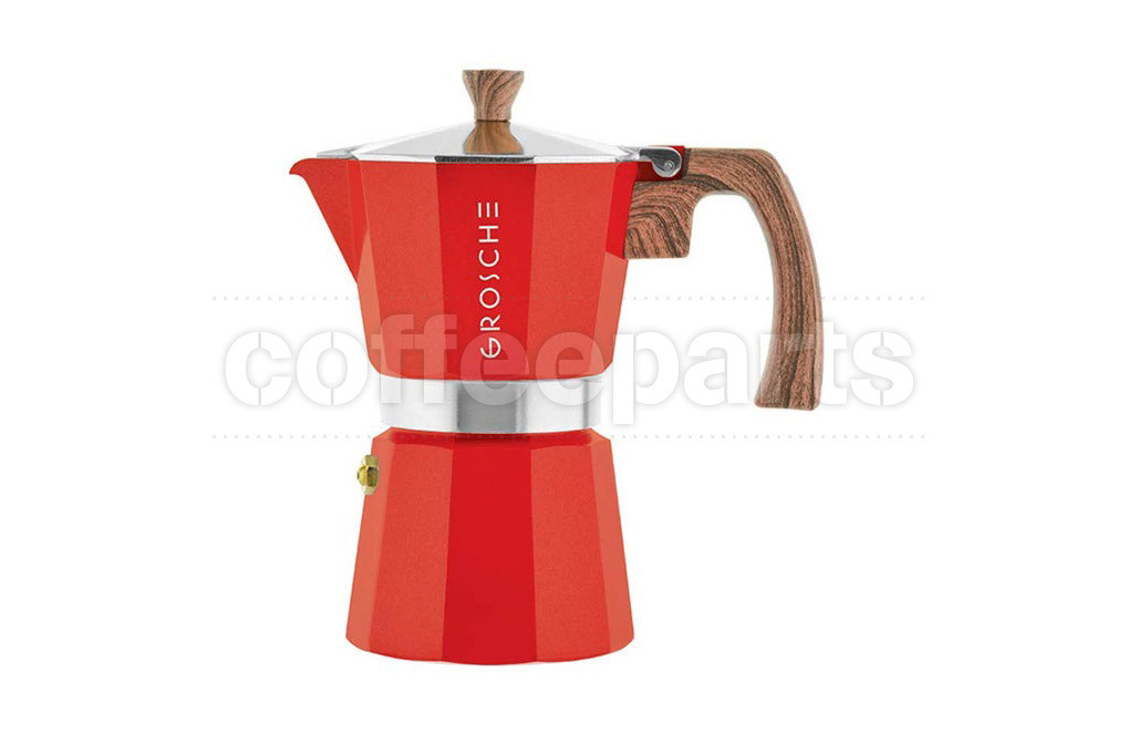 Grosche Milano 6 Cup Stovetop Espresso Maker: Red | Coffee Parts