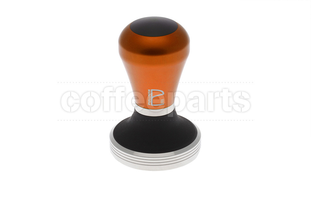 Pullman Barista 58.3mm Flat with Tiger Orange Handle | Coffee Parts